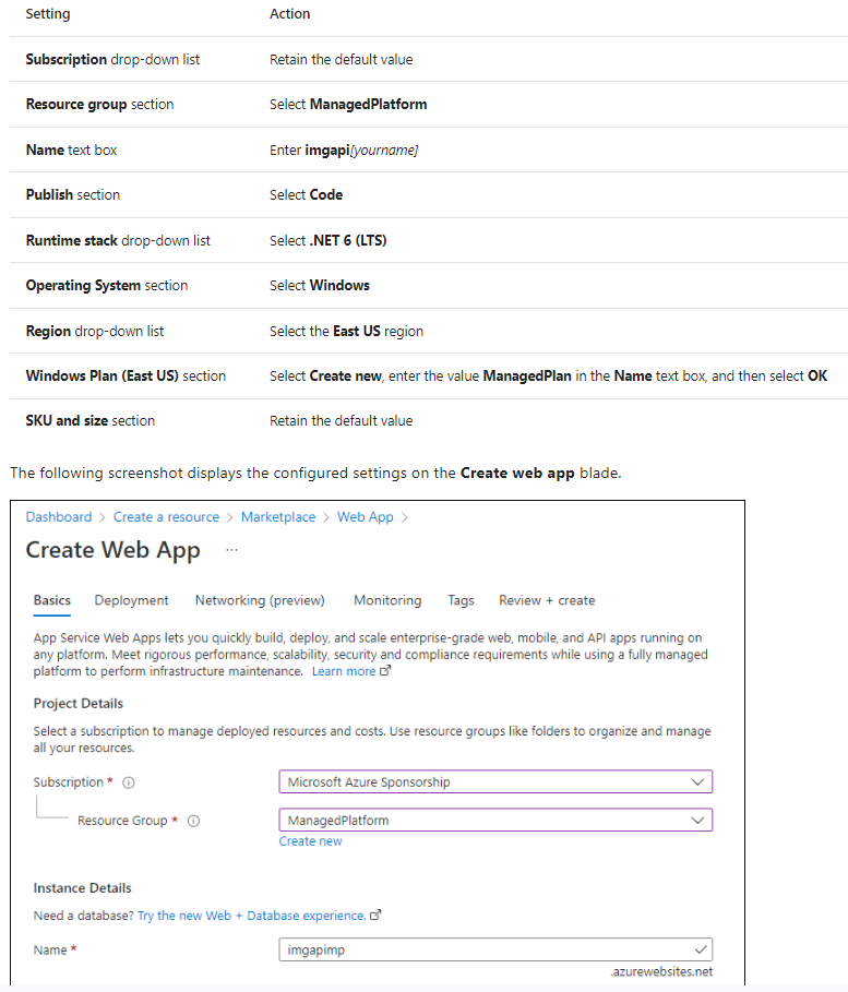 Lab 1 "Exercise 2: Build a front-end web application by using Azure Web Apps" image could not ...