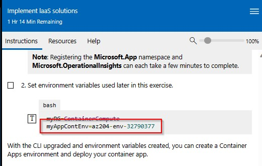Lab 5 - Container App Env can't be provisioned due to Policy set in CloudSlice subscription ...