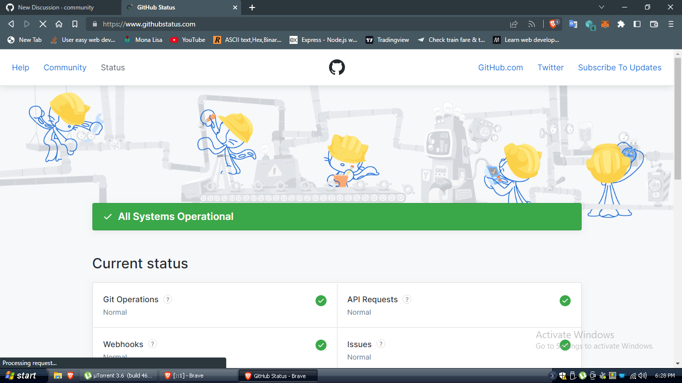 Github marketplace and status not having dark mode · community · Discussion #45701 · GitHub