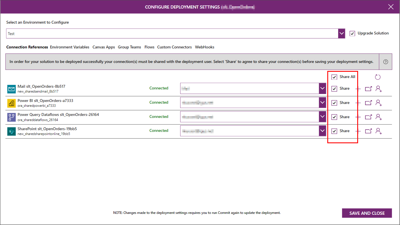 [ALM Accelerator - BUG]: Deploy Solution with Service Account using personal owner connections ...