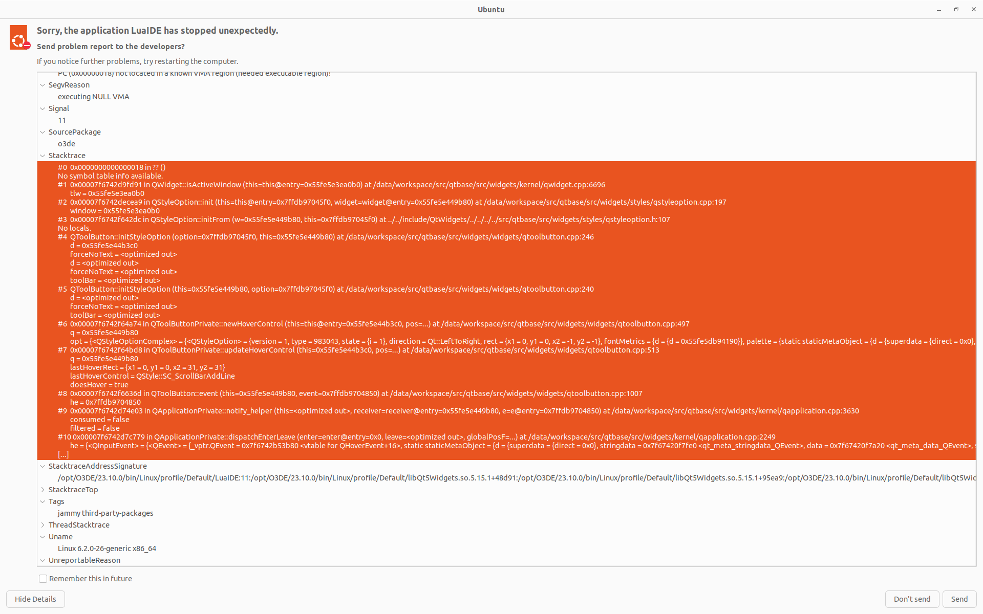 LuaIDE has stopped unexpectedly upon close · Issue #16865 · o3de/o3de ...