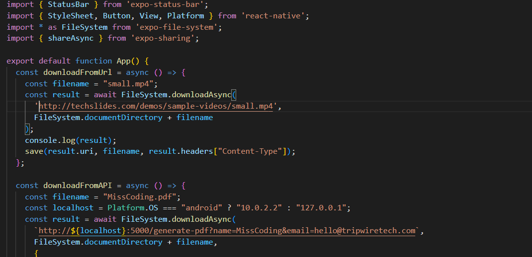 How to remove dialog box whenever going to show downloaded file using expo file system? · Issue ...