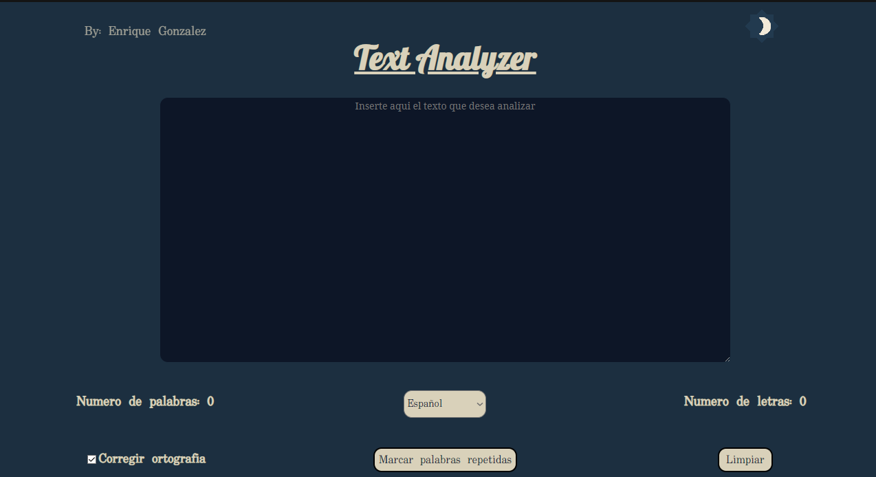 GitHub - EnriqueGS07/TextAnalyzer: Aplicacion para analizar textos online