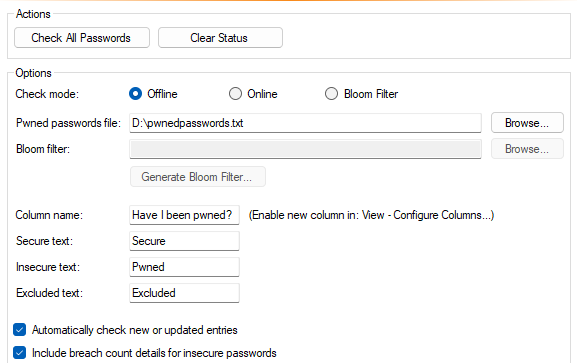GitHub - mihaifm/HIBPOfflineCheck: Keepass plugin that performs offline and online checks ...