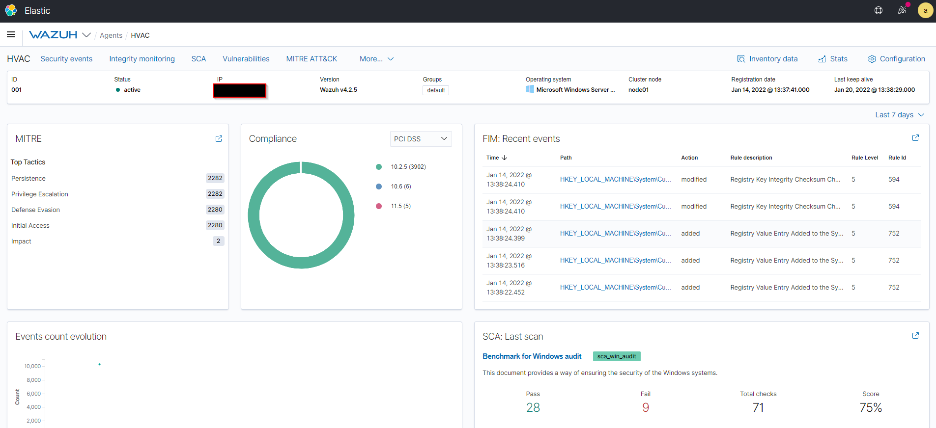 Main Agent Dashboard sometimes shows the information on MITRE and ...