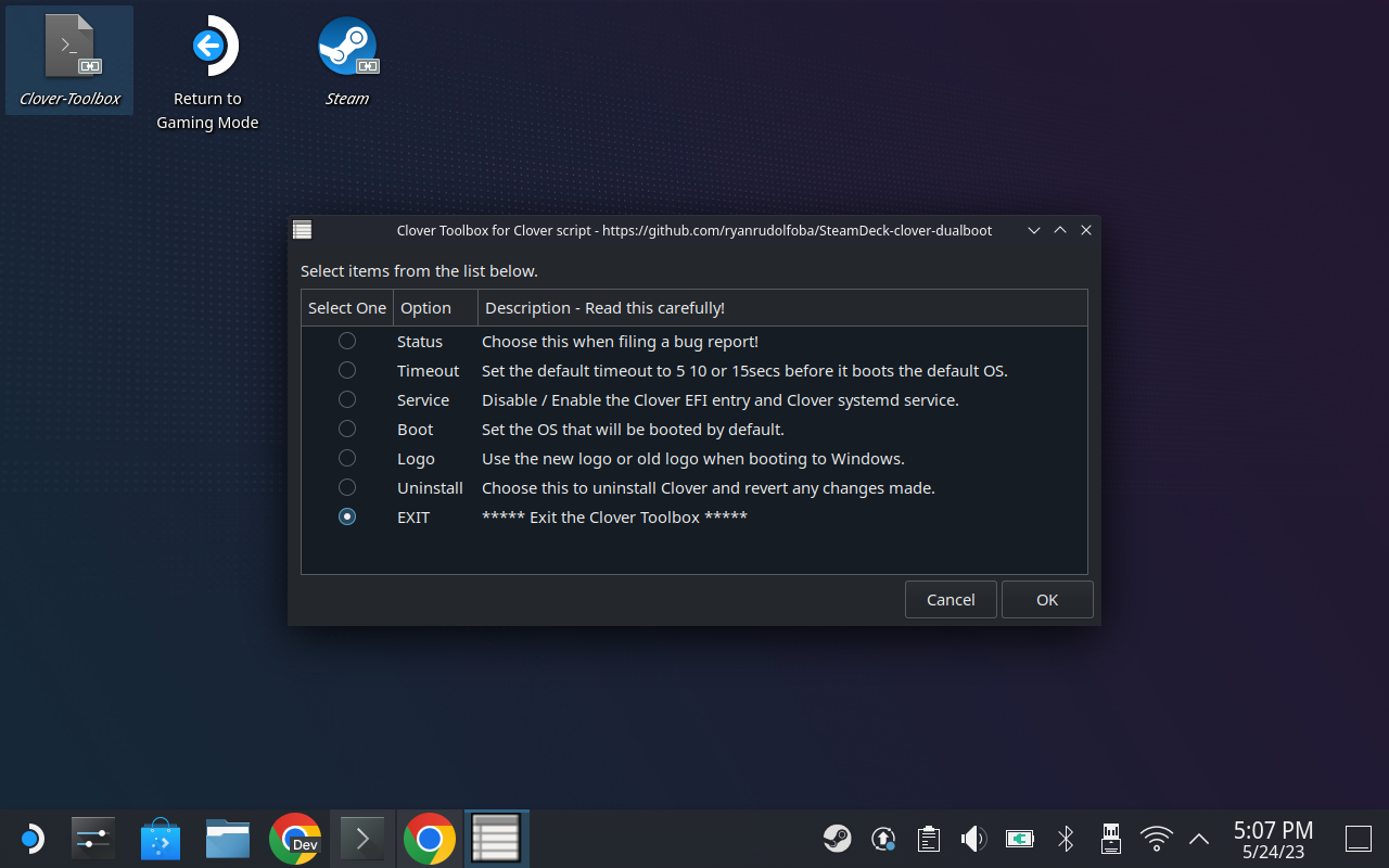 GitHub - ryanrudolfoba/SteamDeck-Clover-dualboot: Script to install Clover - a graphical boot ...