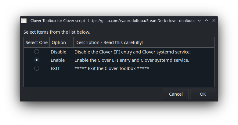 GitHub - ryanrudolfoba/SteamDeck-Clover-dualboot: Script to install Clover - a graphical boot ...