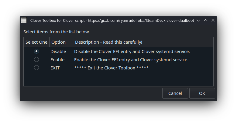 GitHub - ryanrudolfoba/SteamDeck-Clover-dualboot: Script to install Clover - a graphical boot ...