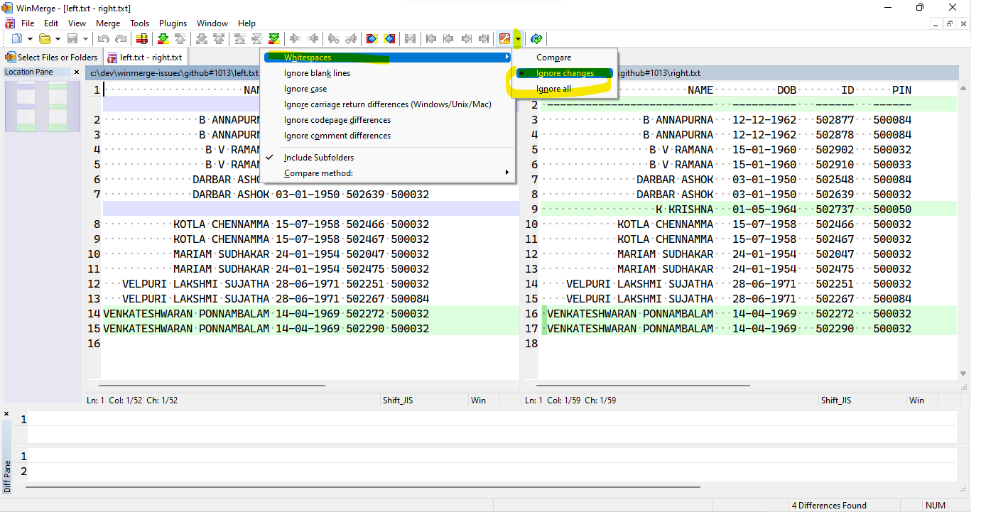 Vertical shifting needed when some lines do not match · Issue #1013 ...