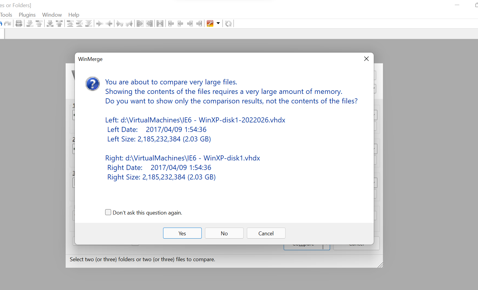 WinMerge Out Of Memory Crashes · Issue #1284 · WinMerge/winmerge · GitHub