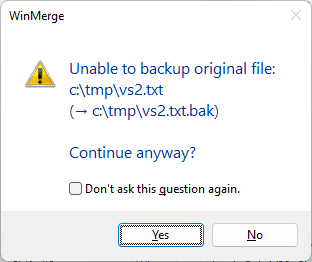 Backup files: Misleading error message when file cannot be written · Issue #1326 · WinMerge ...