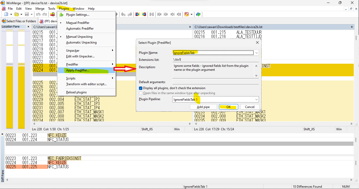Plugin IgnoreLeadingLineNumbers hangs · Issue #1715 · WinMerge/winmerge ...