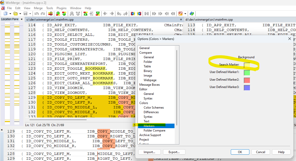 "Searched" text have weird background color · Issue #1798 · WinMerge/winmerge · GitHub
