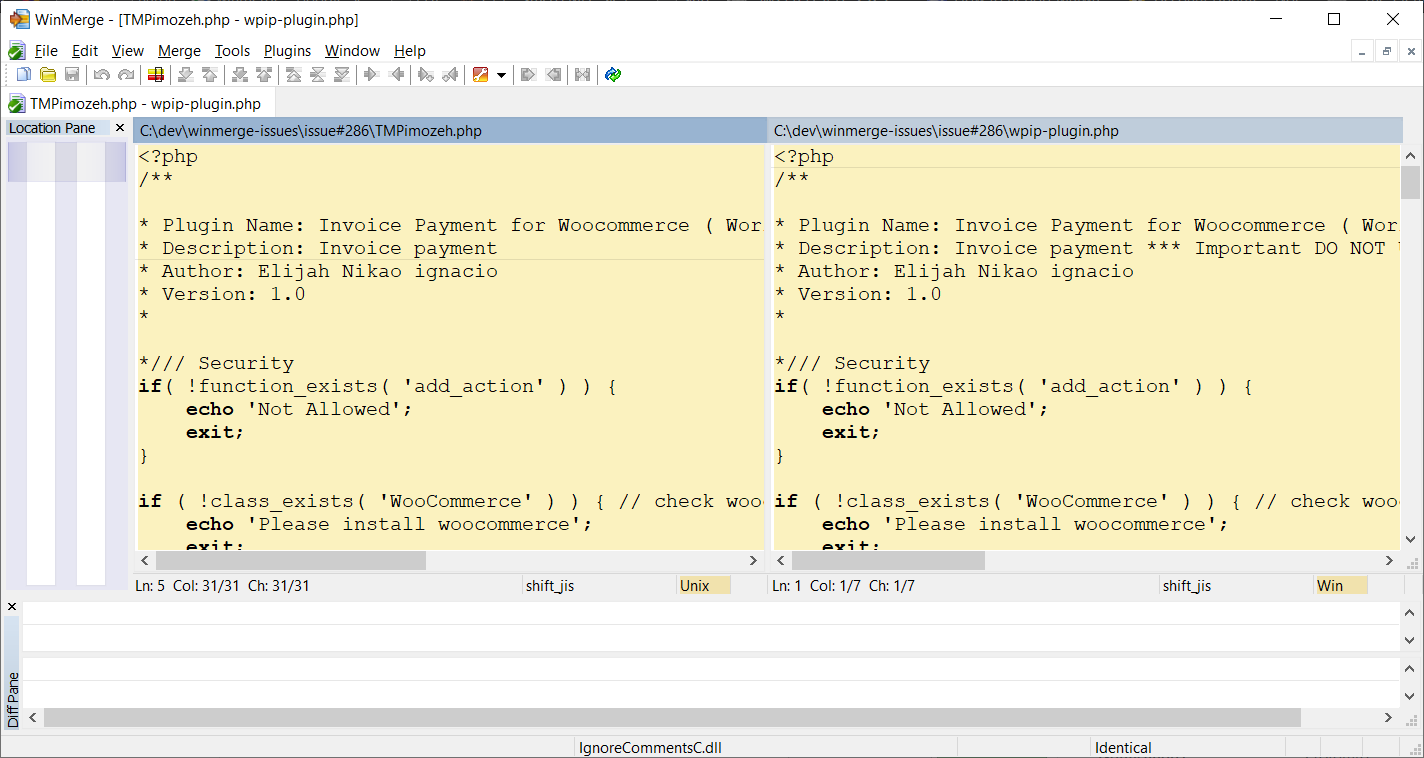 Real Differences are ignored when comparing Unix to Windows files ...
