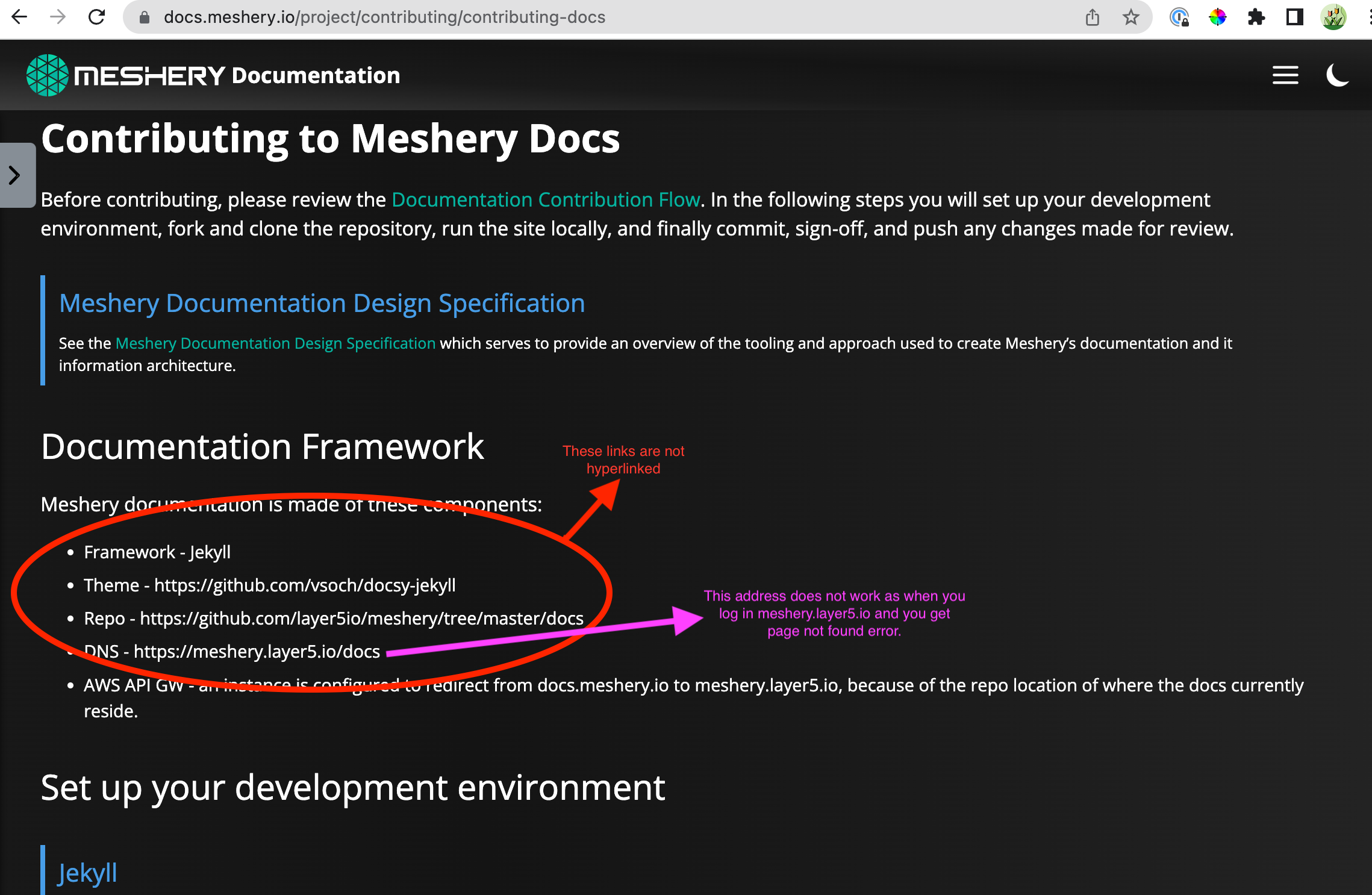 [Docs] Fix links to be hyperlinked · Issue #7479 · meshery/meshery · GitHub
