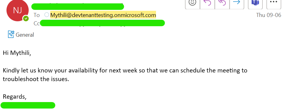 Message sent from Author app is not received for anyone in a Team ...