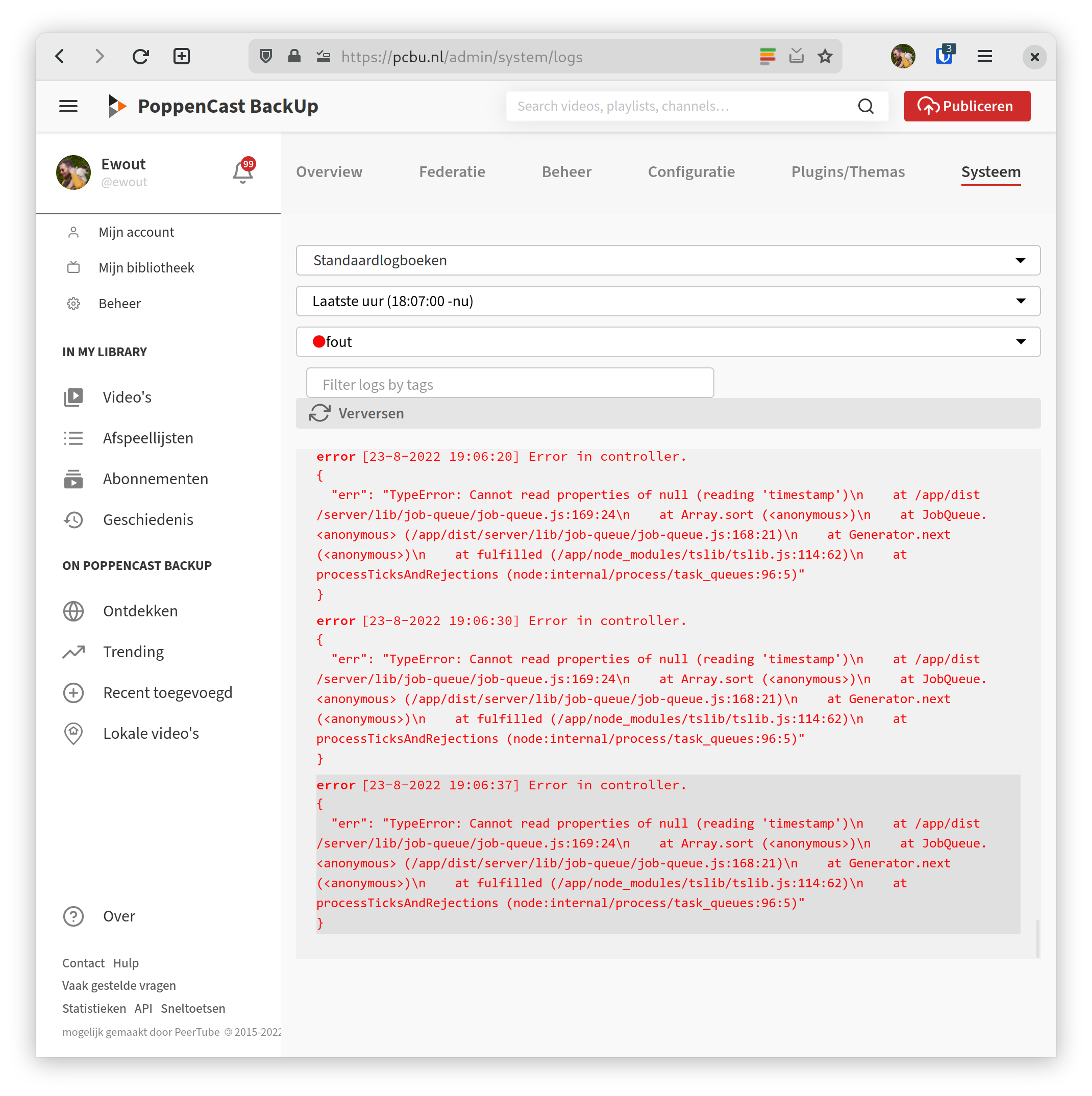 Job queue processing stuck/crashed (empty task) · Issue #5213 · Chocobozzz/PeerTube · GitHub
