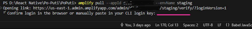 Copy the login key then paste it into the CLI to manually login · Issue #11221 · aws-amplify ...