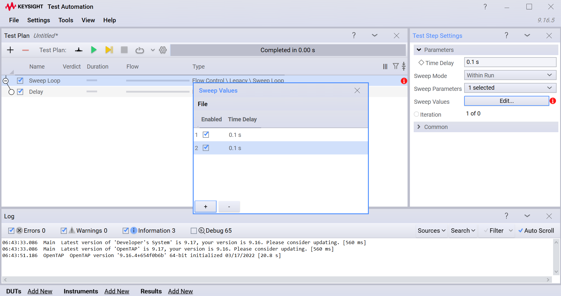 Unhandled GUI error when adding a sweep value in sweep loop: parameter name source null · Issue ...
