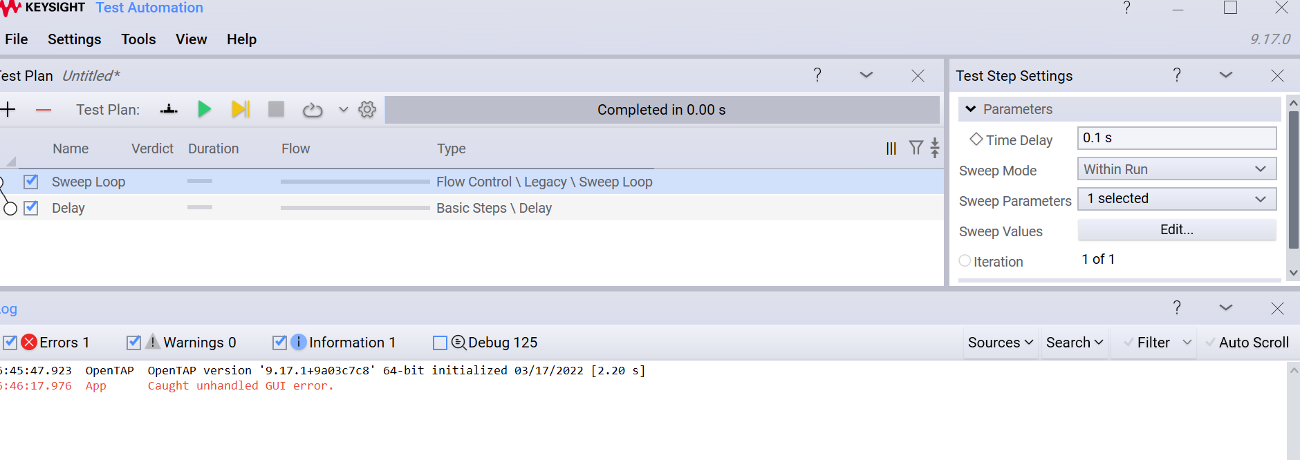 Unhandled GUI error when adding a sweep value in sweep loop: parameter name source null · Issue ...