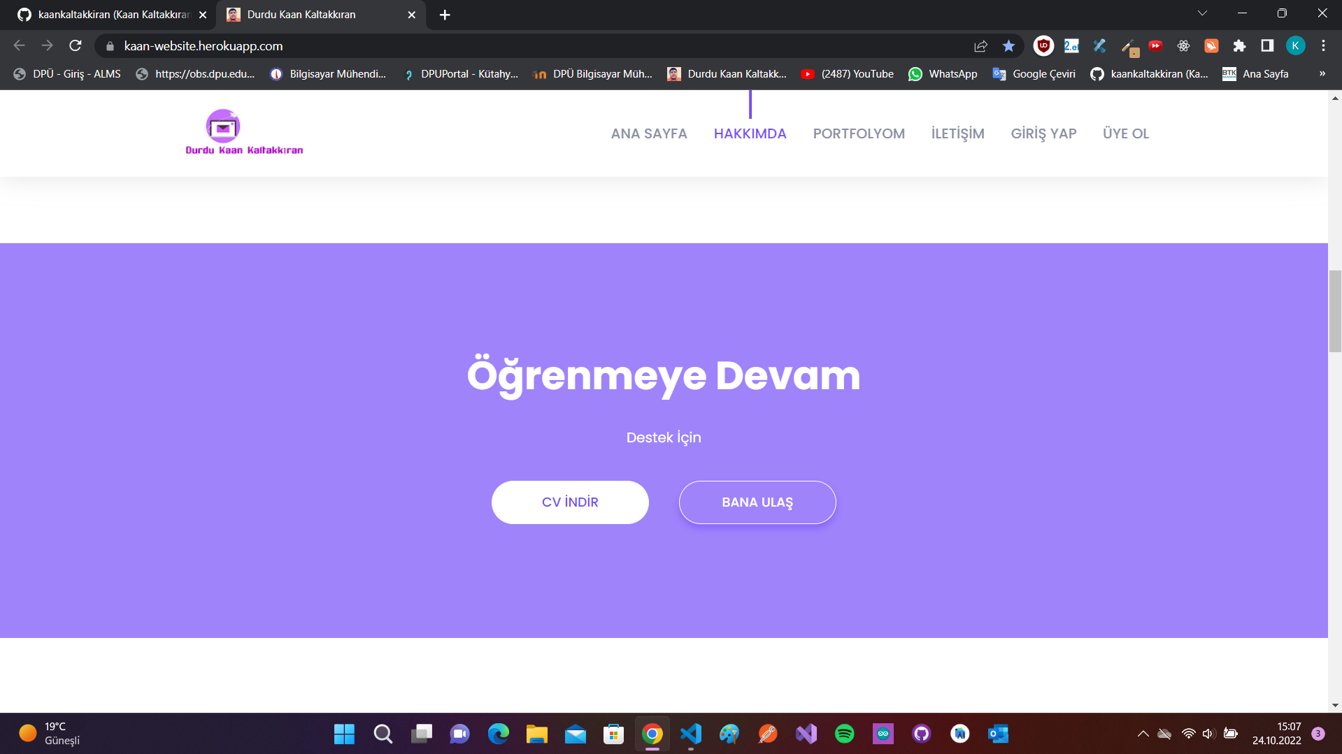 GitHub - kaankaltakkiran/Kaan-Personel-Web-Site: Kendi Kişisel Web Sitem