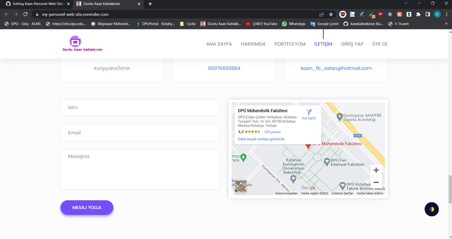 GitHub - kaankaltakkiran/Kaan-Personel-Web-Site: Kendi Kişisel Web Sitem
