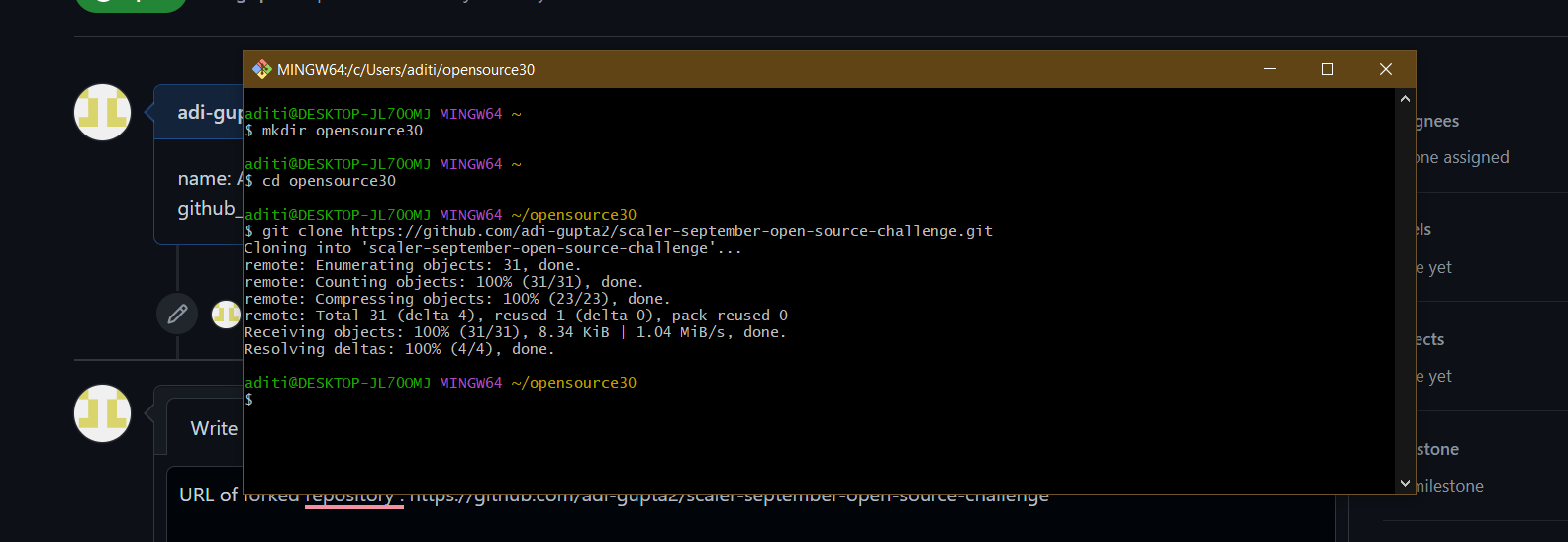 Challenge - 1 & 2 Aditi Gupta · Issue #392 · scaleracademy/scaler-september-open-source ...
