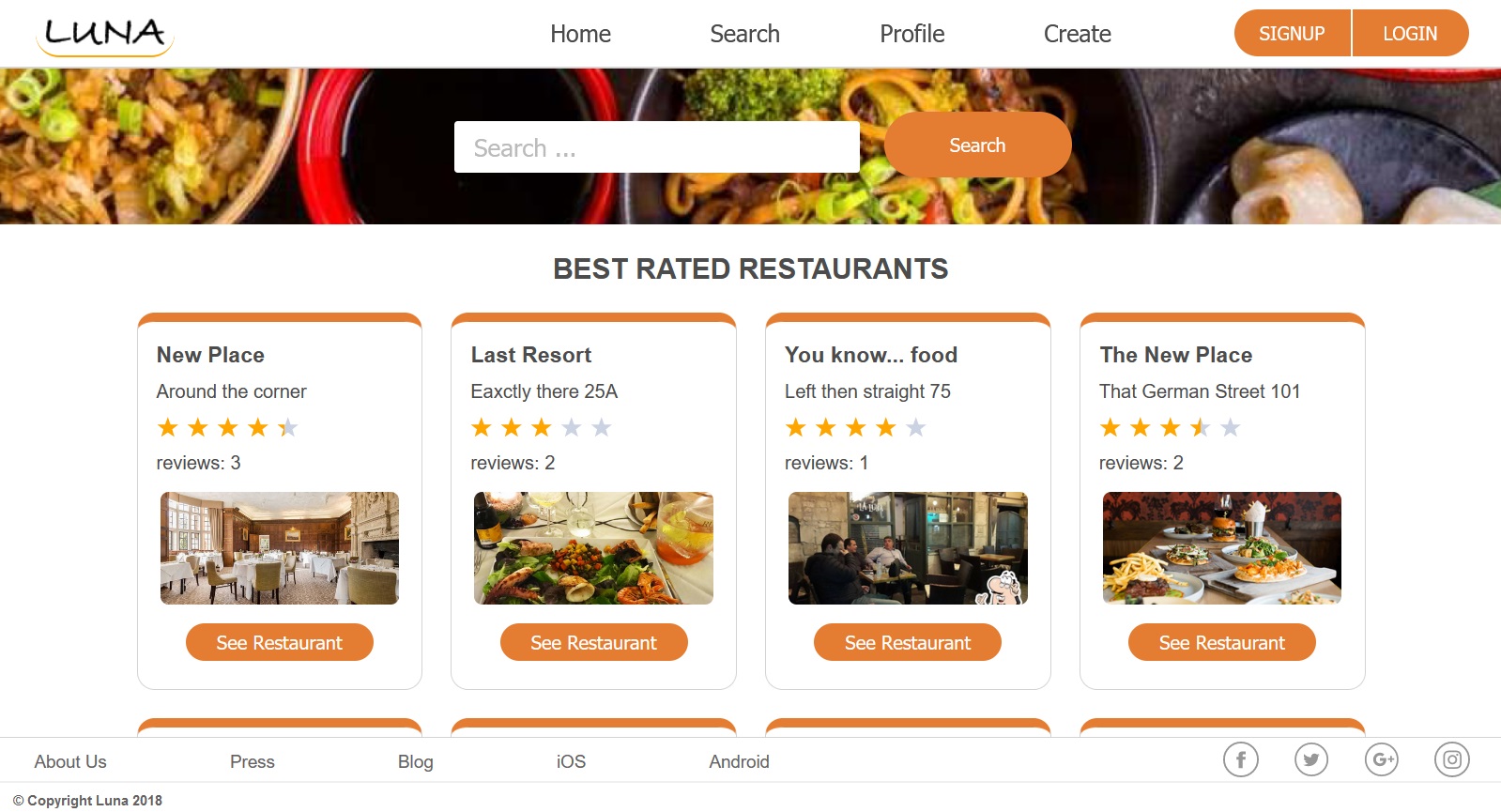 GitHub - vedre77/SIT-Luna-project: 1 Week group project - creating a restaurant review platform