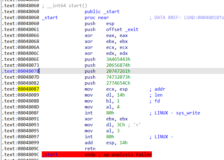Pwnable.tw Start – ff1y's blog – 学习记录