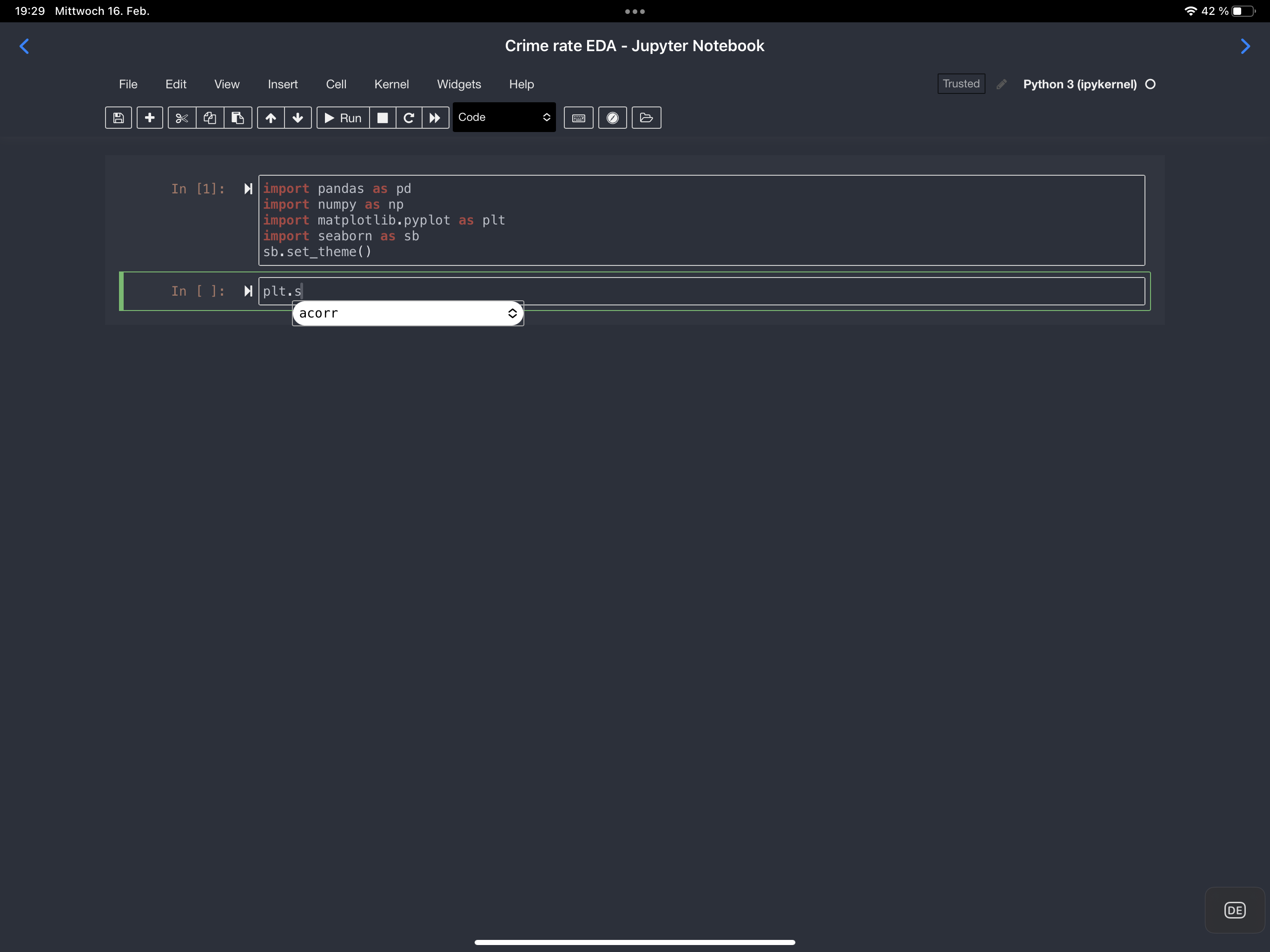 Additional letter with code completion · Issue #232 · holzschu/Carnets · GitHub