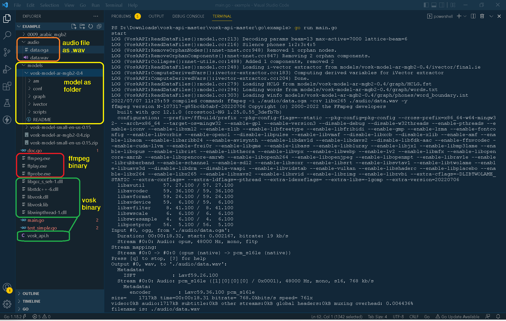 Can not get lib with Golang; Windows · Issue #672 · alphacep/vosk-api · GitHub