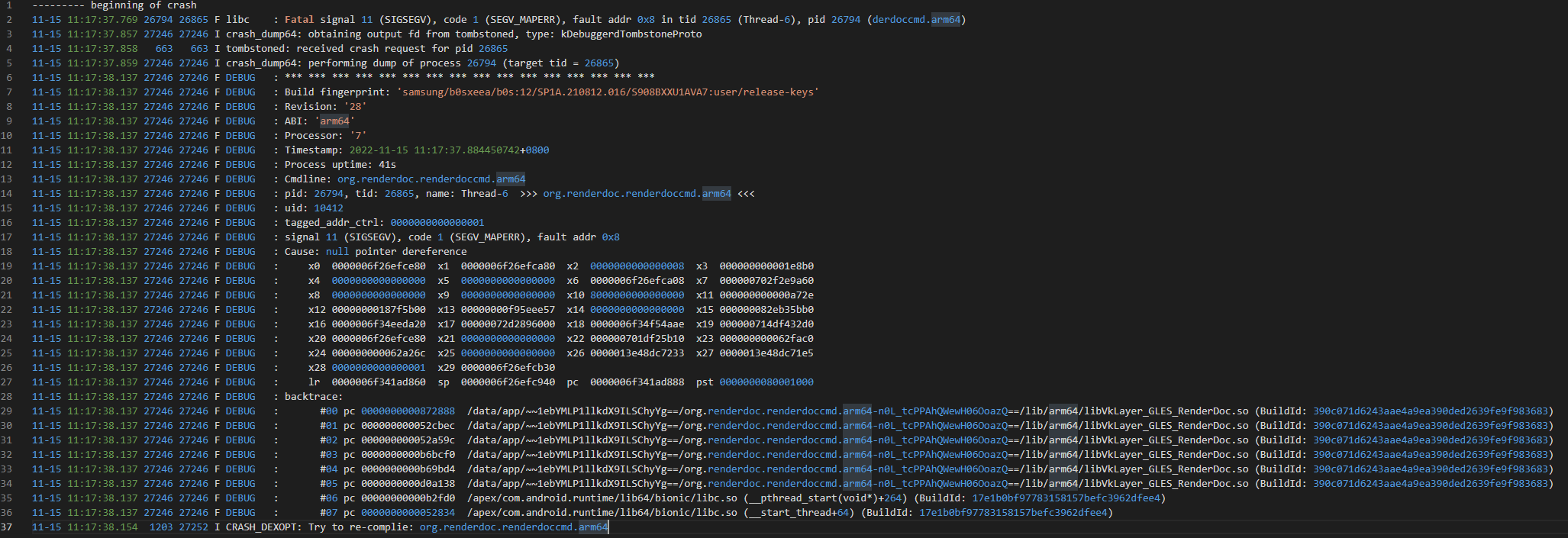 Replay captured rdc file on Samsung S22 cause crash · Issue #2773 · baldurk/renderdoc · GitHub