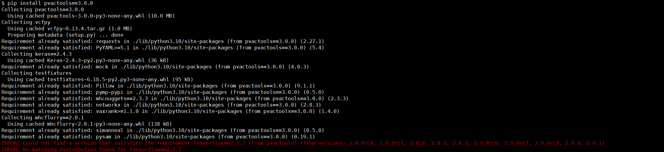 pip install pvactool=v3.0.0, can not find tensorflow version 2.2.2 · Issue #814 · griffithlab ...