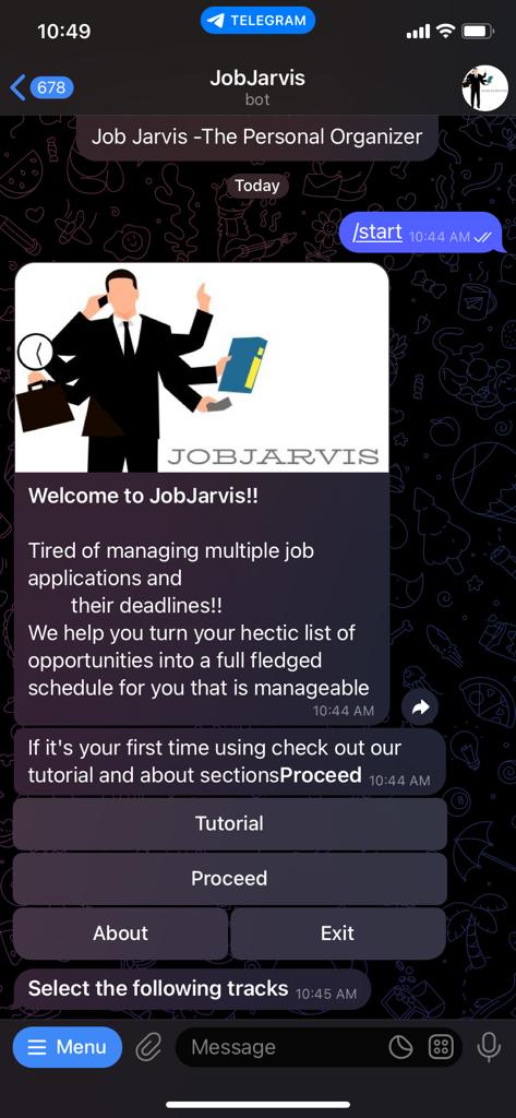 GitHub - GarvGupta20/JobJarvis-Tele-Bot-: Telegram bot to keep track of all the opportunities