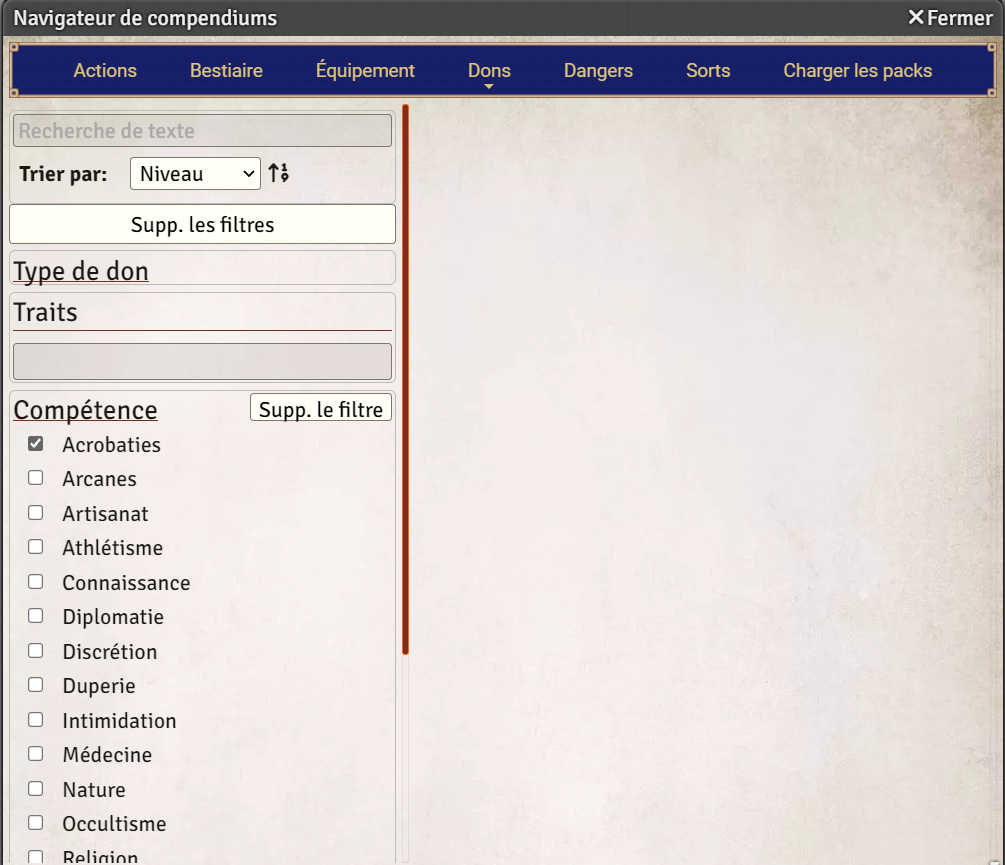 Filter by skill in the compendium browser not working · Issue #4671 · foundryvtt/pf2e · GitHub