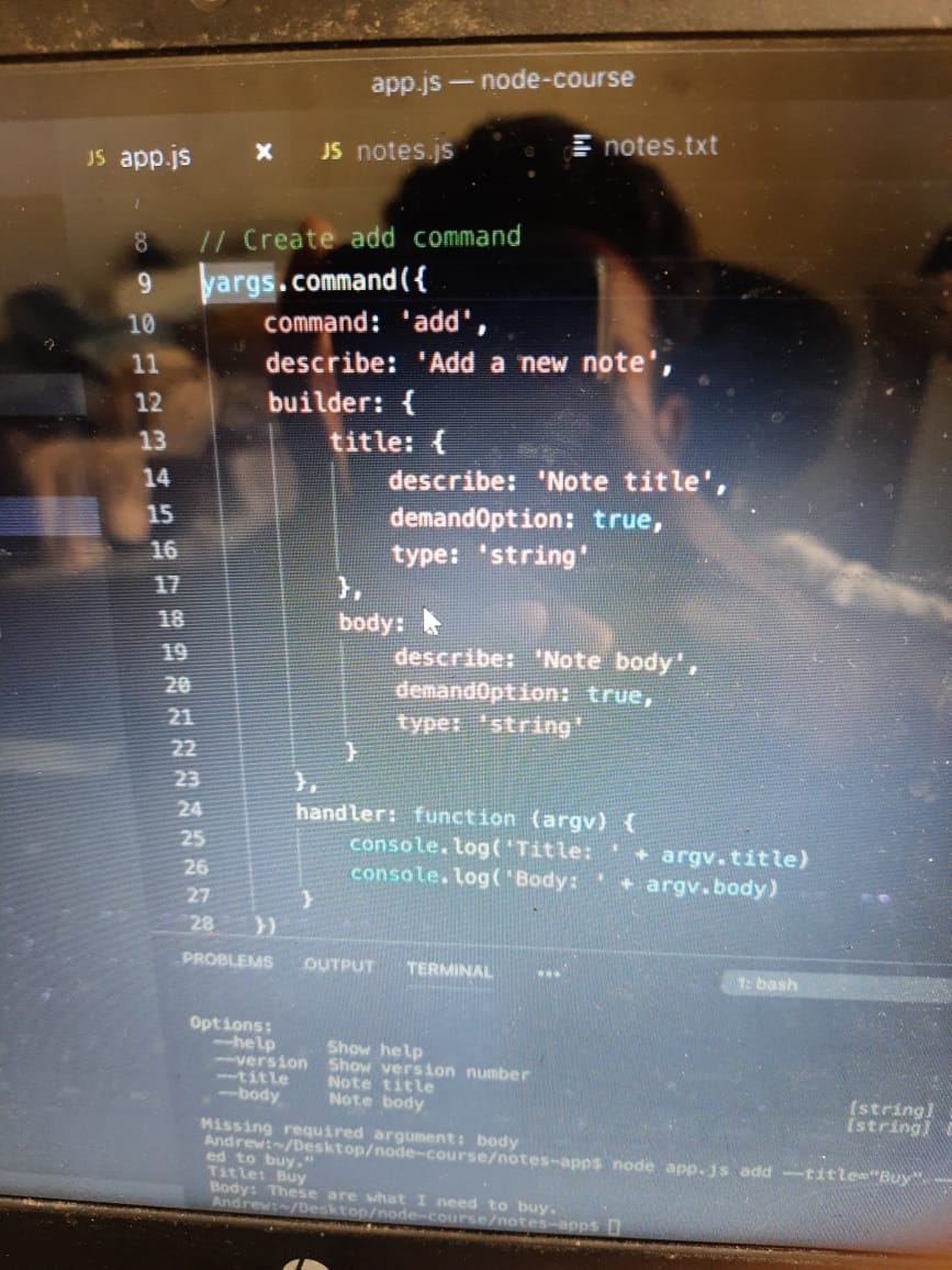 Possible to have options for different commands · Issue #997 · yargs/yargs · GitHub