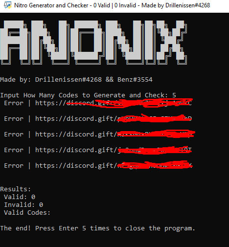 I always get ERROR instead of Valid or Invalid · Issue #112 · logicguy1/Discord-Nitro-Generator ...