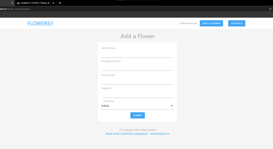 GitHub - deepti0509/CRUD-MySQL-flower-shop