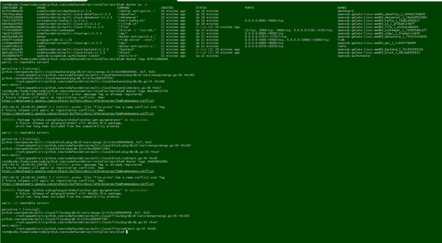 Fix services dependencies in docker-compose.yaml for deployment · Issue #1237 · sodafoundation ...