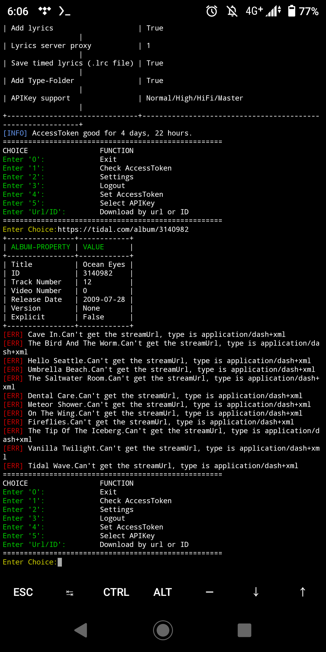 [BUG] TV Api · Issue #814 · yaronzz/Tidal-Media-Downloader · GitHub