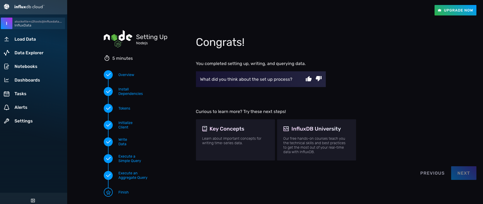 firstMile: node.js Finish Page - Add "Sample App" UI Component & Text · Issue #4571 · influxdata ...