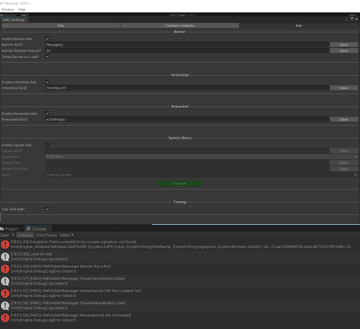 Ads not load yet · Issue #268 · EvilMindDevs/hms-unity-plugin · GitHub