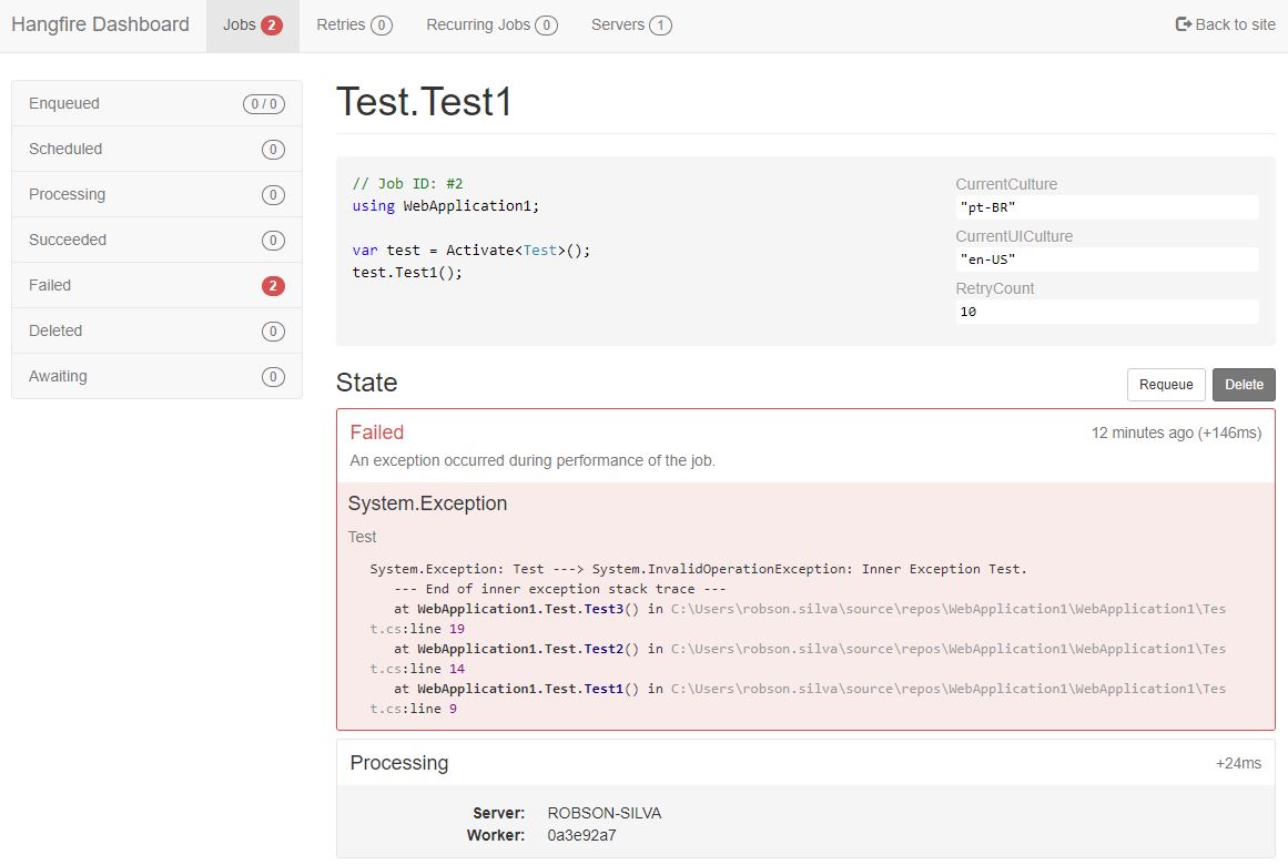 Exception stack trace for failed tasks · Issue #1275 · HangfireIO/Hangfire · GitHub