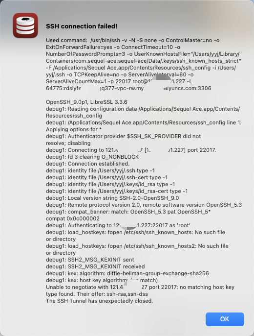 New openssh version can't connect old openssh version server · Issue #1537 · Sequel-Ace/Sequel ...