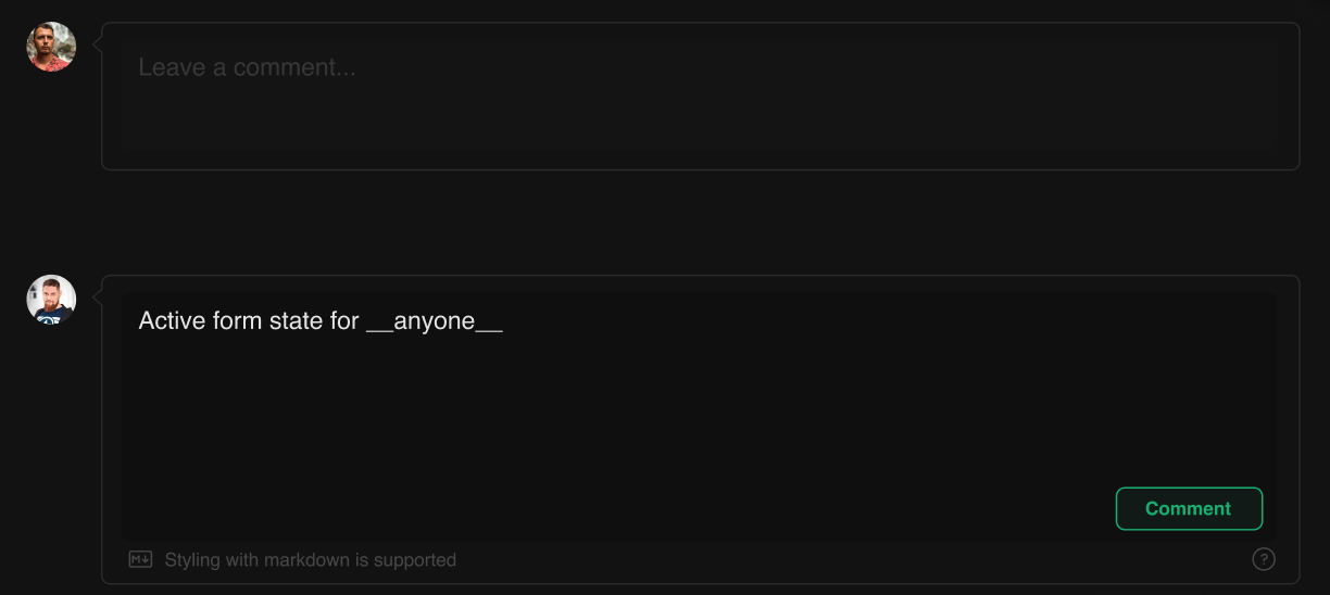 Minimalistic comment form before focus · Issue #418 · taskany-inc/issues · GitHub