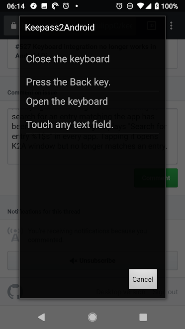 keyboard modals are cutoff (Android P) · Issue #377 · PhilippC/keepass2android · GitHub