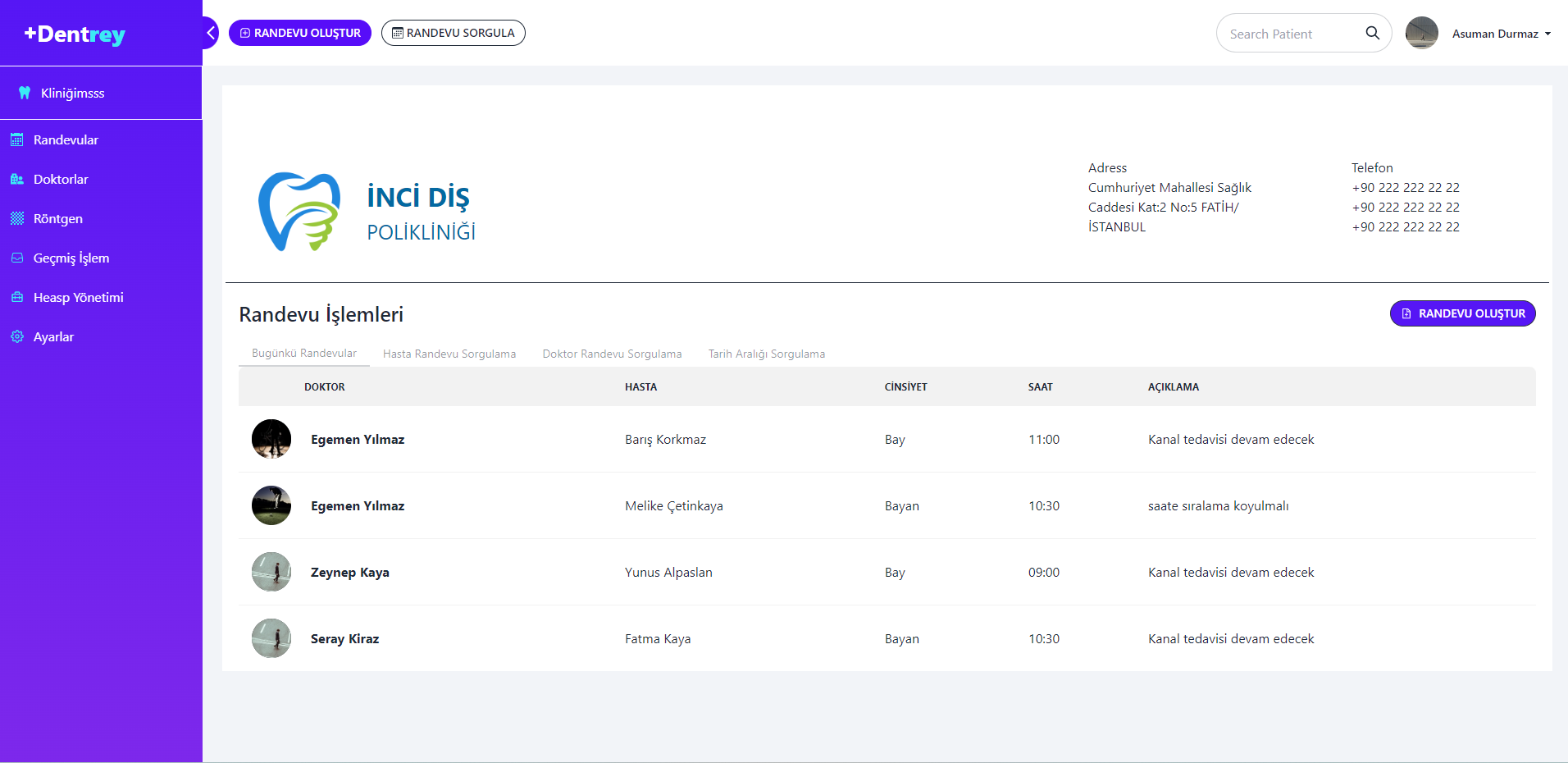 Polikilinik Randevular Tabs Yapısı · Issue #19 · Stock-Management-System/dentalApp · GitHub