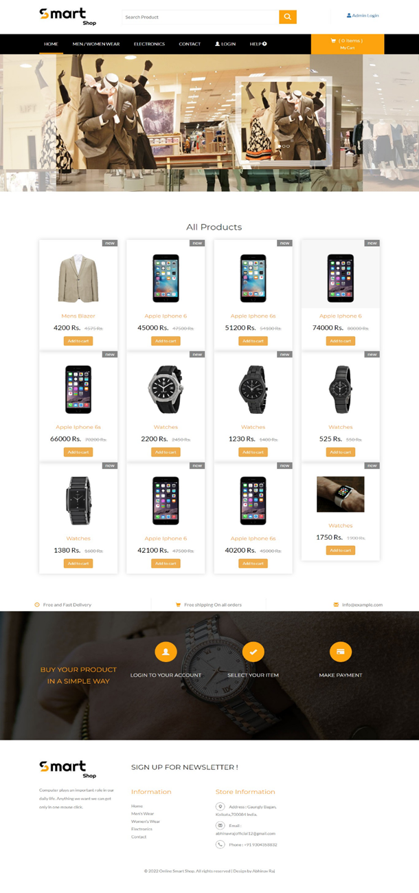 GitHub - abhinavraj12/Smart-Shop: Online Shopping System