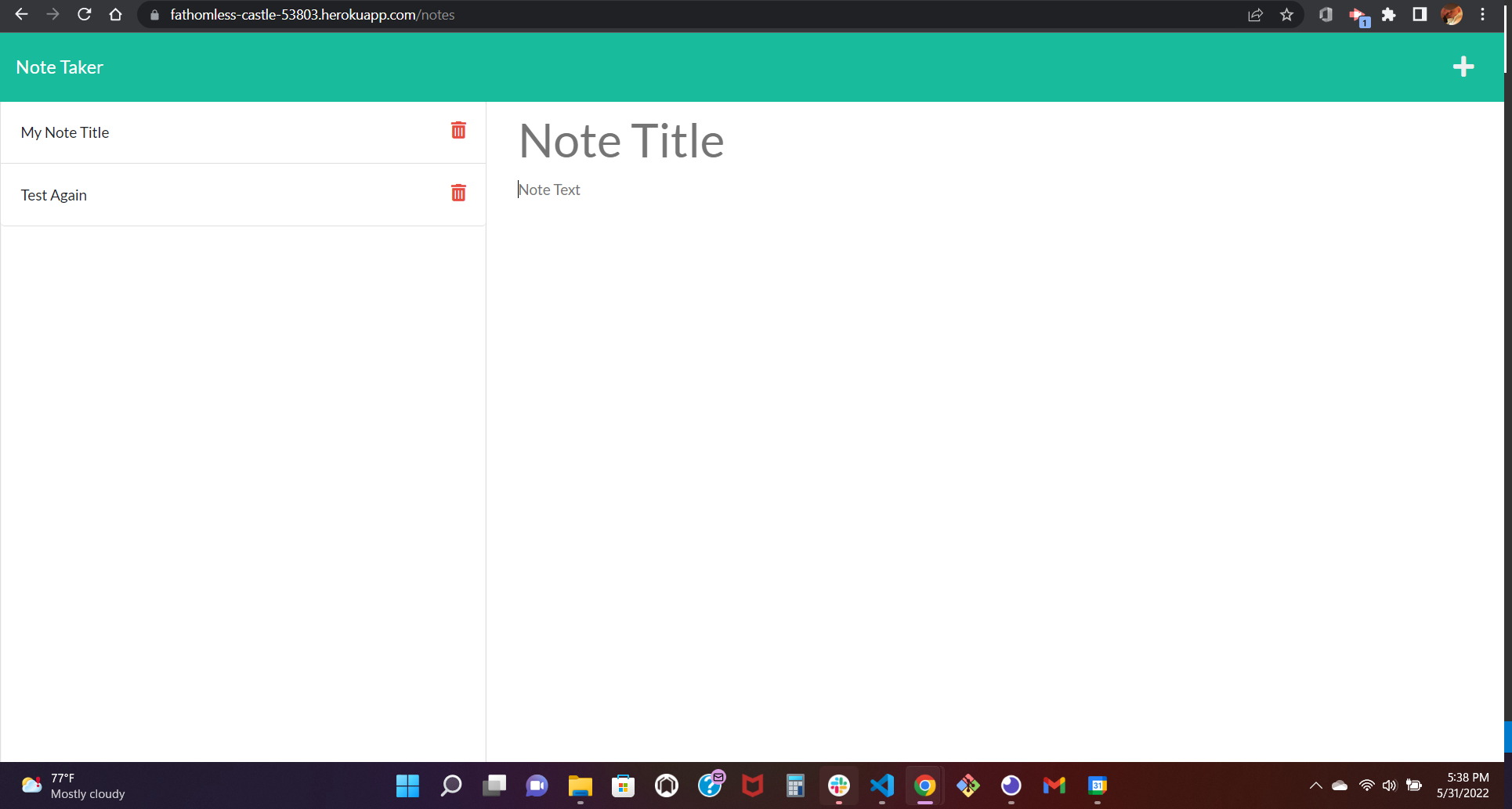 GitHub - tddstuke/Note-Taker