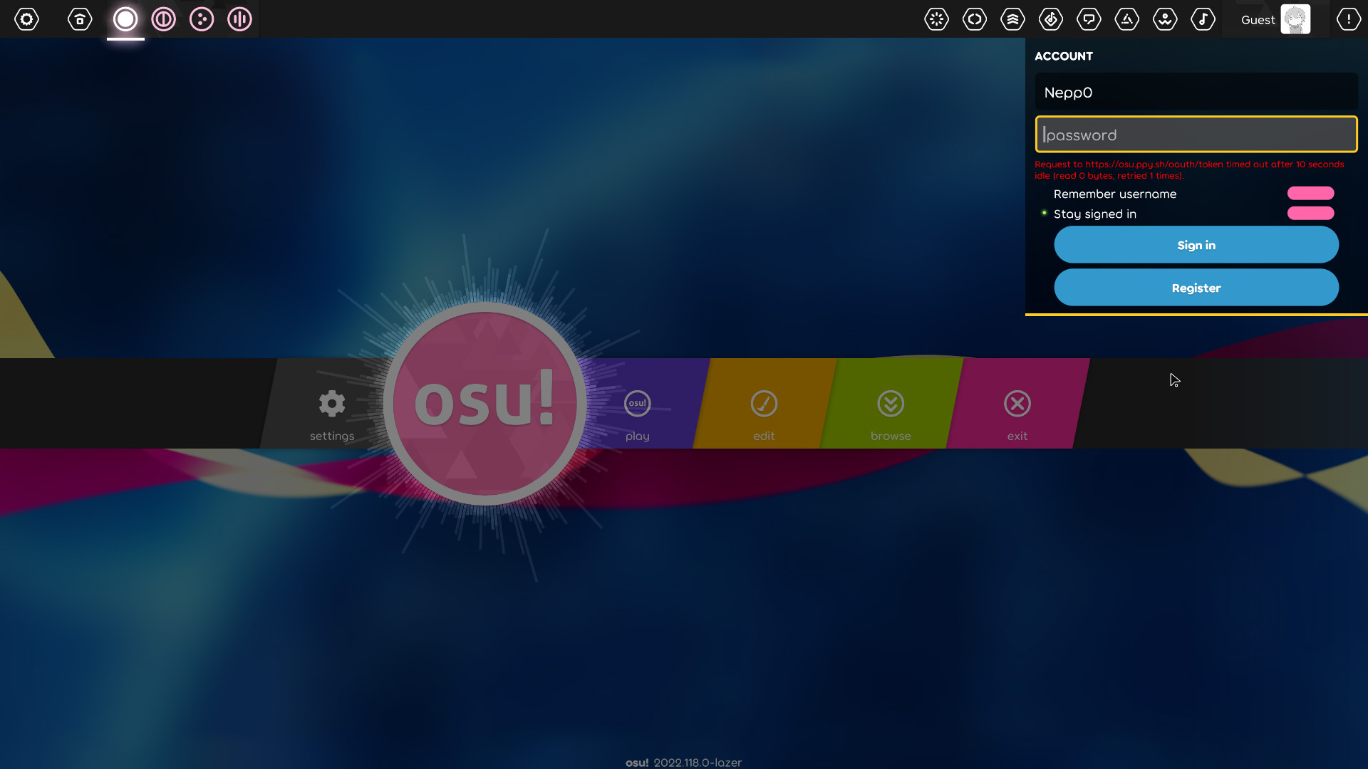 Can't log back into account · ppy osu · Discussion #16569 · GitHub